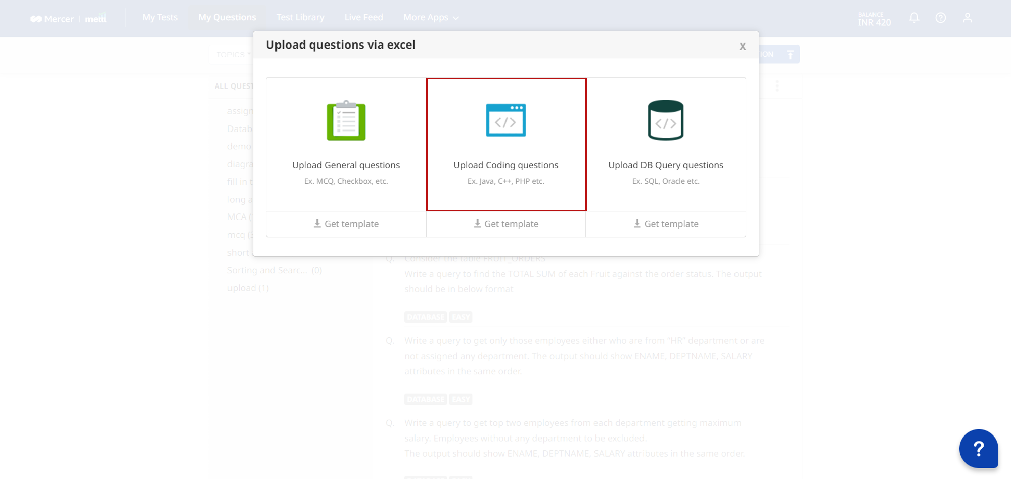 Uploading Backend Programming Questions using Bulk Upload Uploading Backend Programming Questions using Bulk Upload
